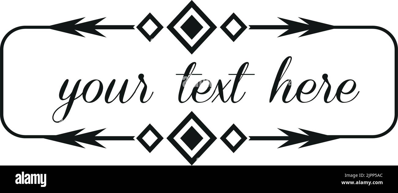 Template with text, isolated empty field, vector ornaments ...