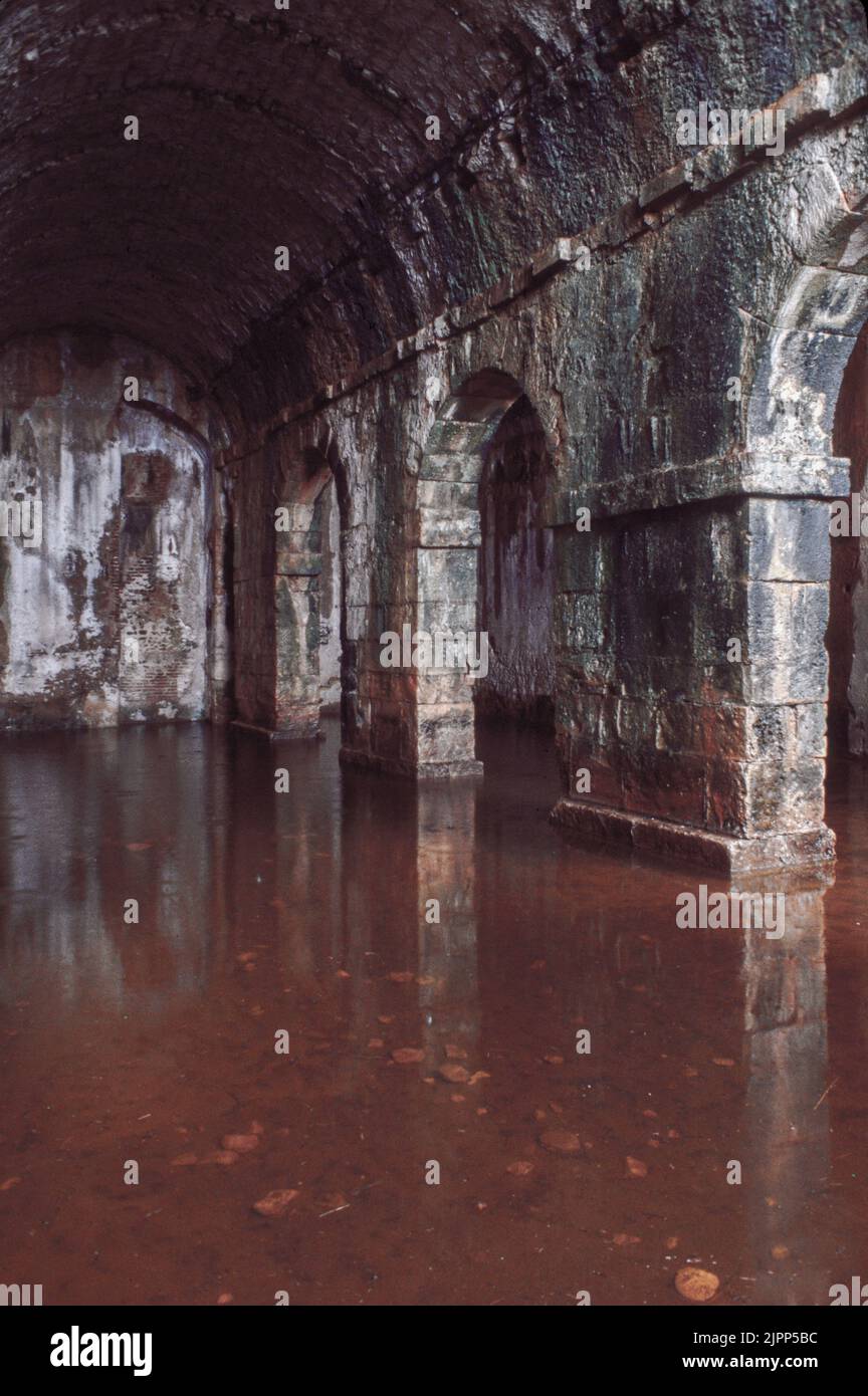 Roman, three-aisled vaulted cisterns (1st-2nd CE) in Aptera in western ...