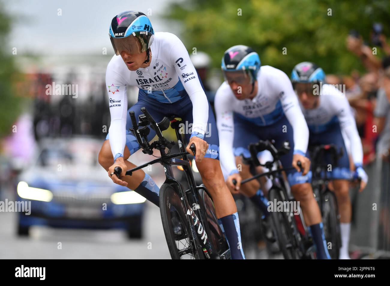 Irael Premier Tech riders pictured in action during the first stage of ...