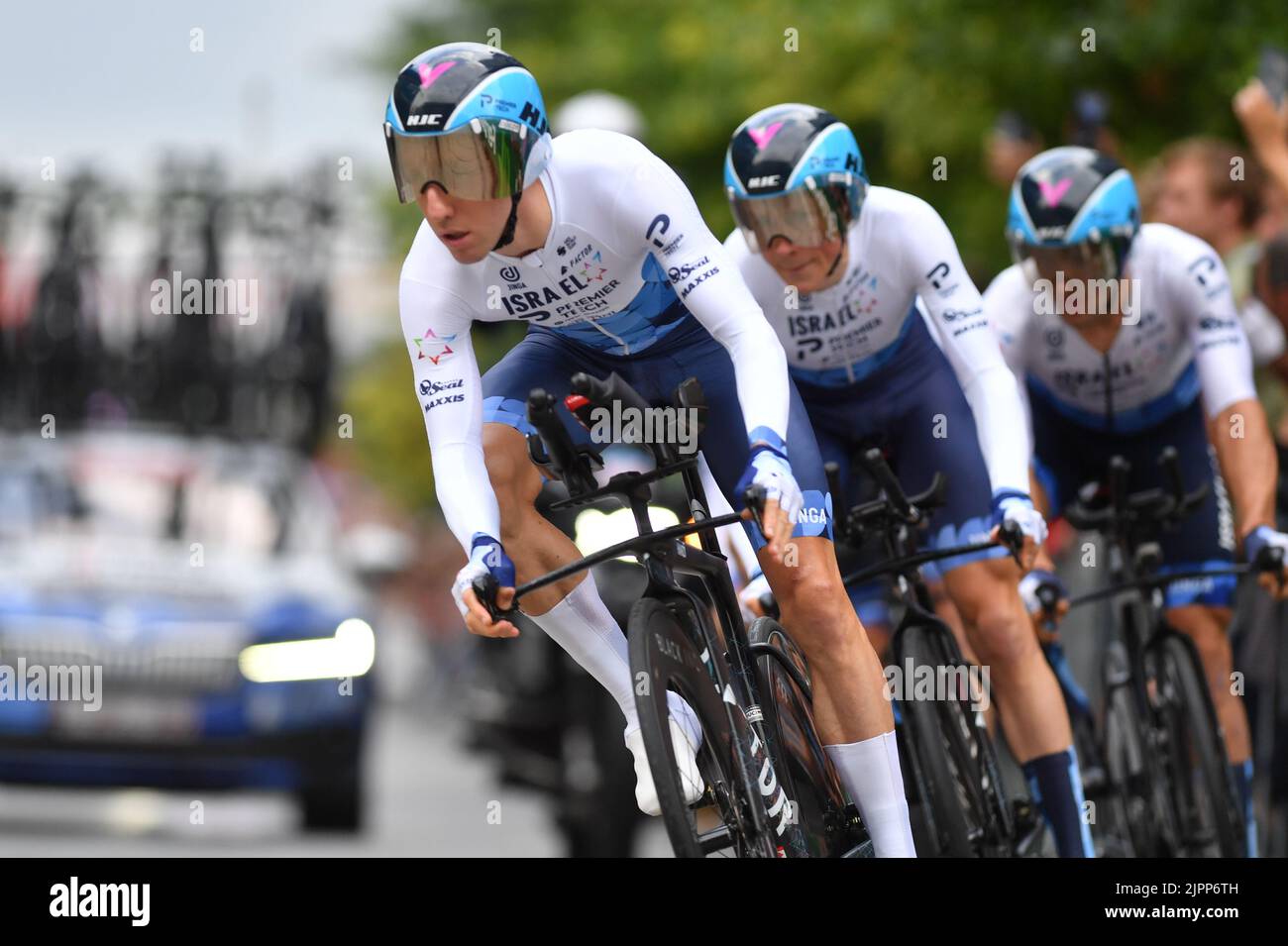 Irael Premier Tech riders pictured in action during the first stage of ...