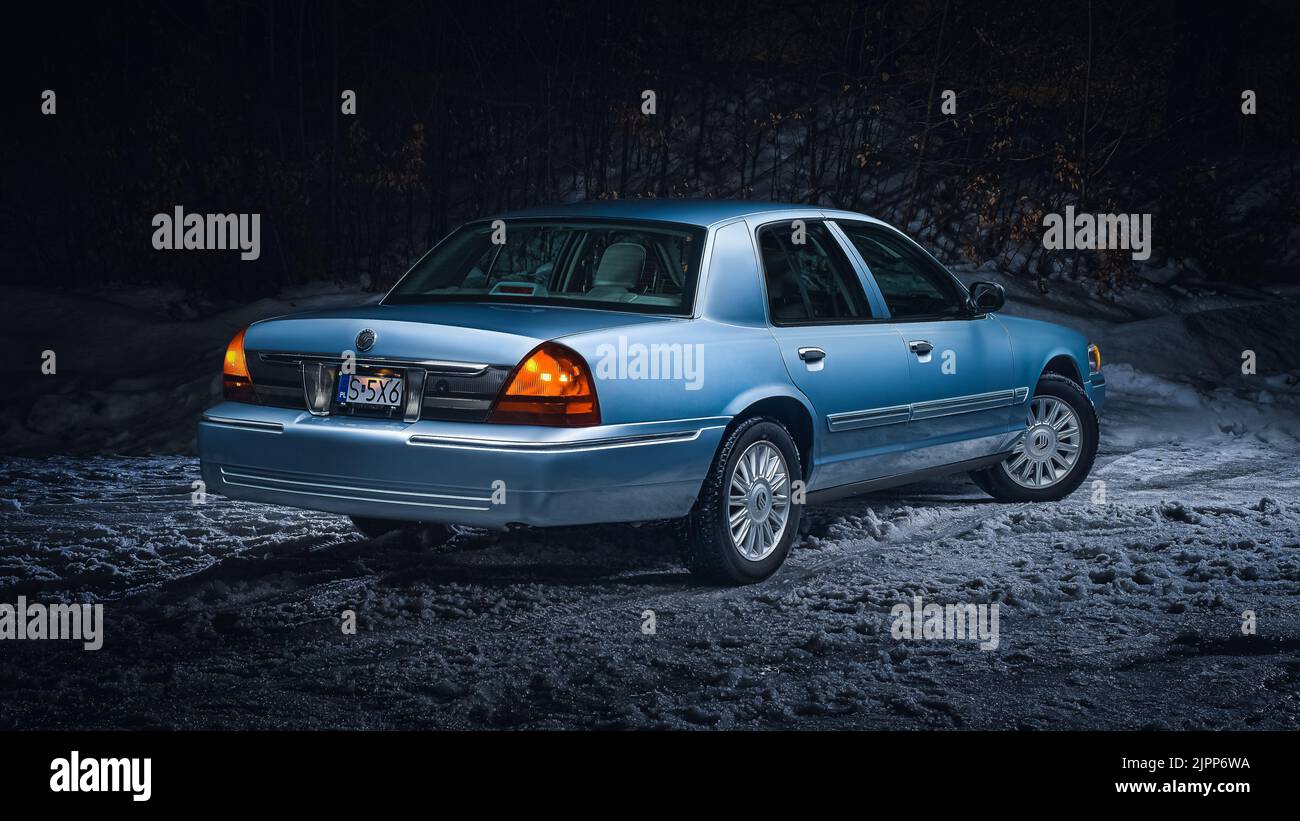 A Mercury Marquis car at night in winter Stock Photo - Alamy