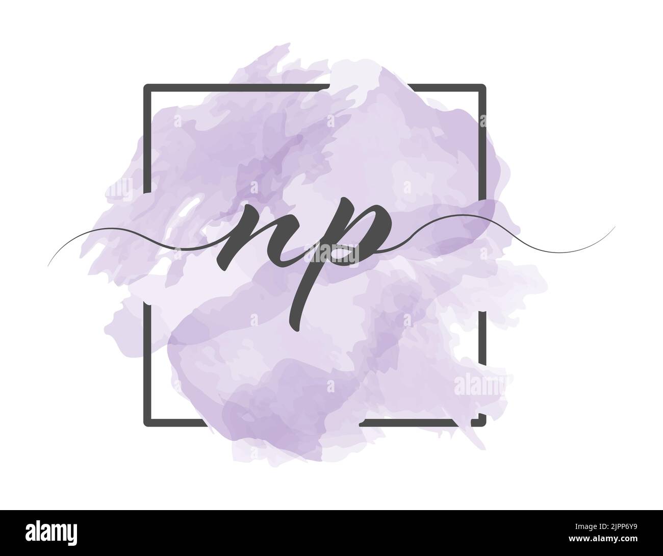 Calligraphic lowercase letters N and P are written in a solid line on a ...