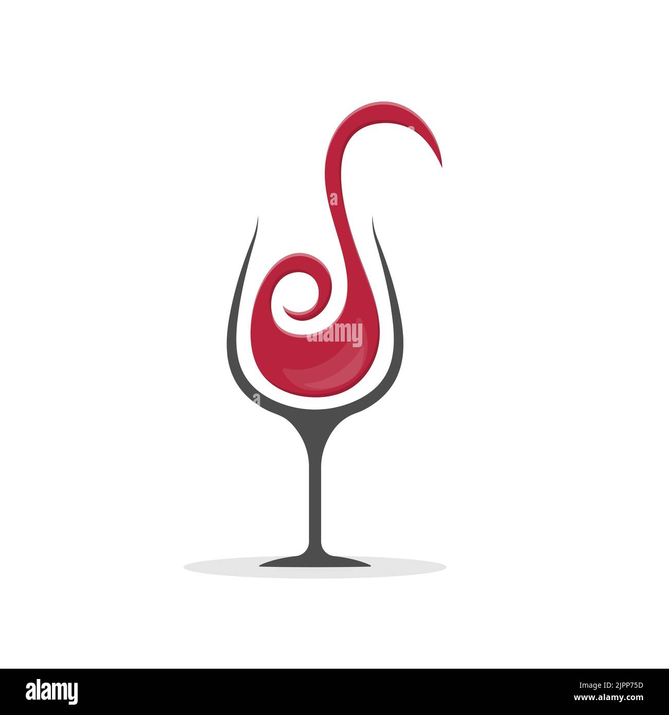 glass of red wine. template for logo, sticker, logo, label and creative ...