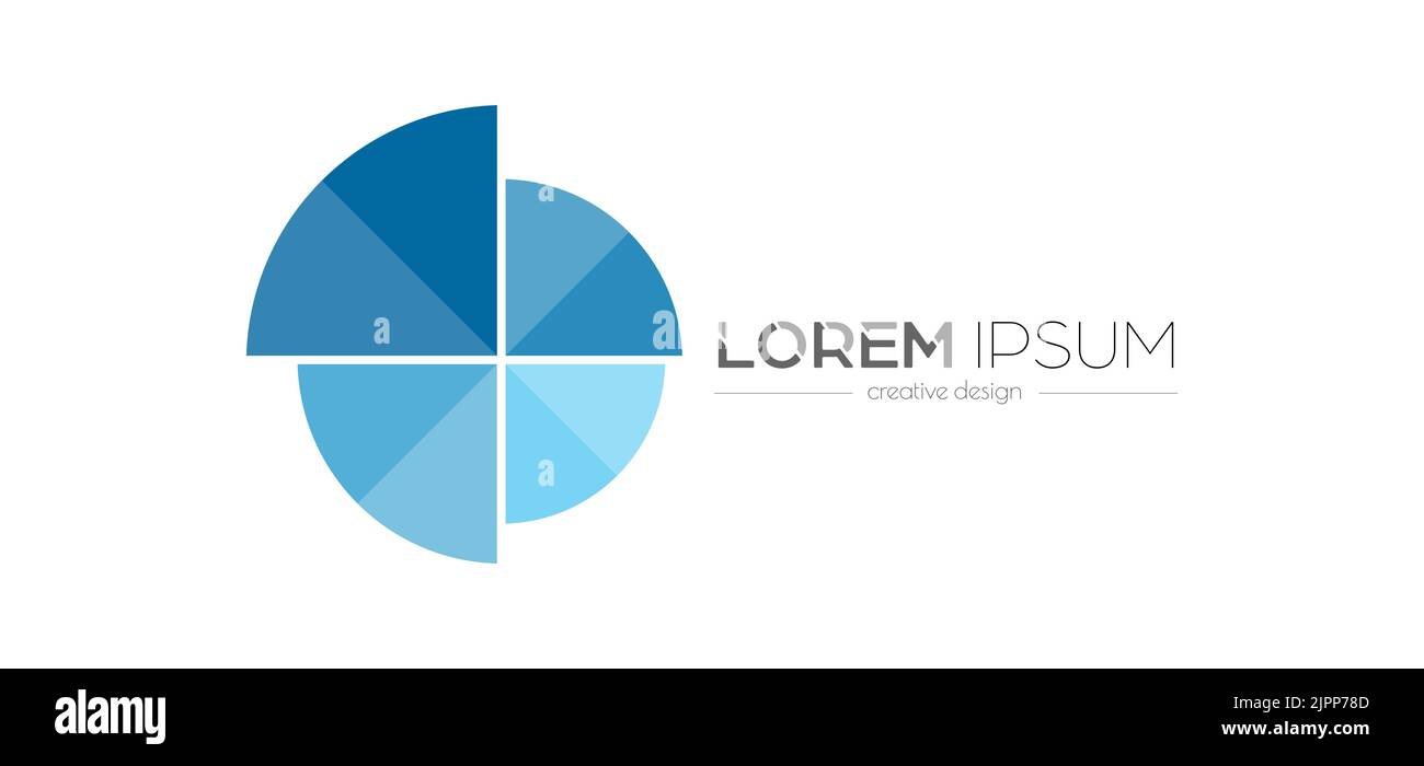 Multicolored parts of the circle. Template for an abstract geometric ...