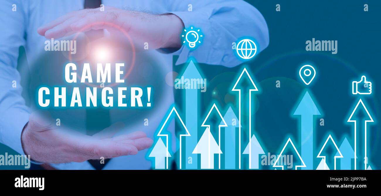 Handwriting text Game Changer, Business idea Sports Data Scorekeeper ...