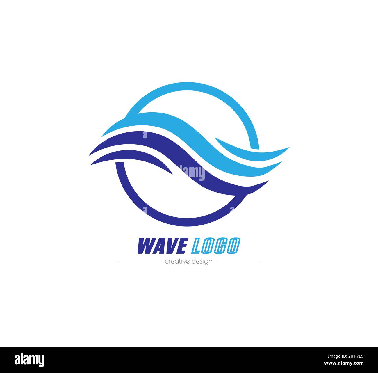 Wave. Vector template with a wave in a circle for a logo, sticker, logo ...