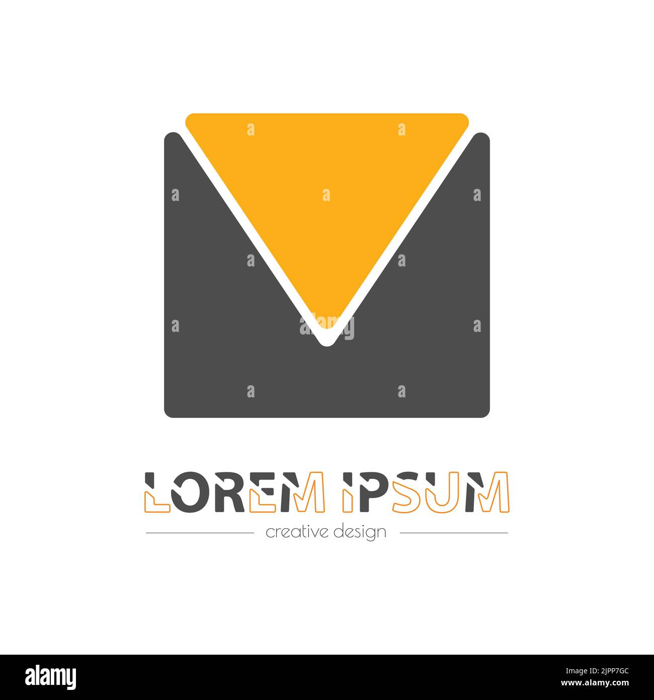 Square and triangle. Geometric template for a logo, sticker, logo or ...