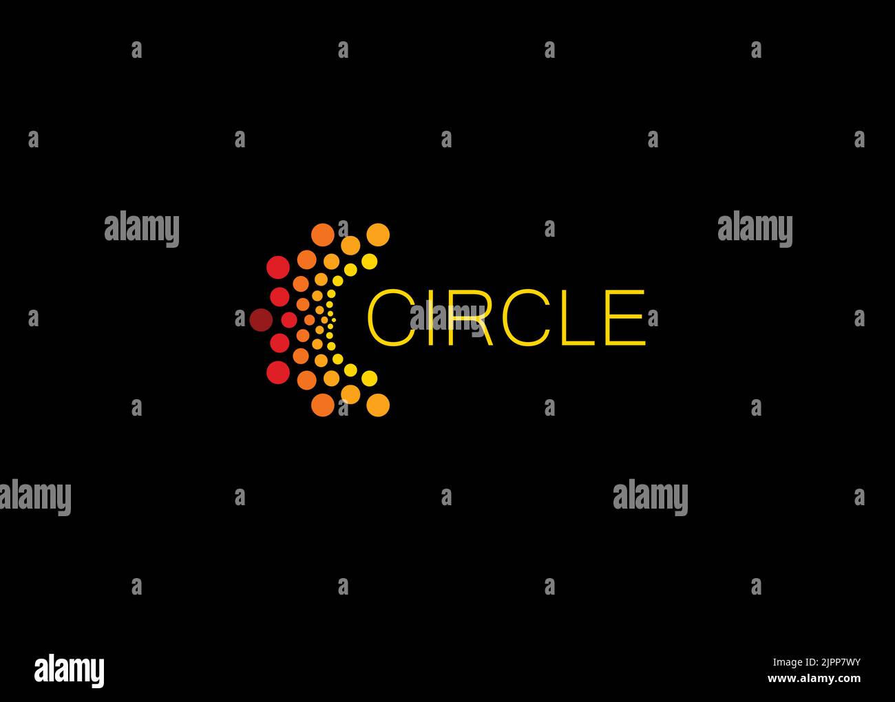 Abstract letter C, semicircle shape logo template, orange sun vector ...