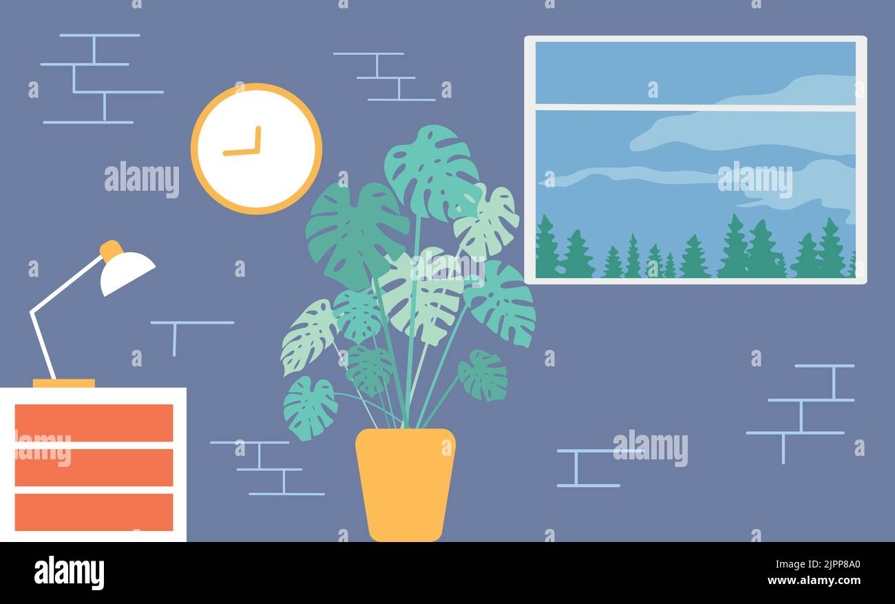 Living room view grey Stock Vector Images - Alamy