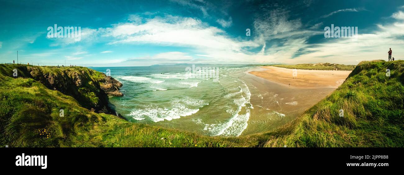 Irish beach in summer time - Ireland Stock Photo - Alamy