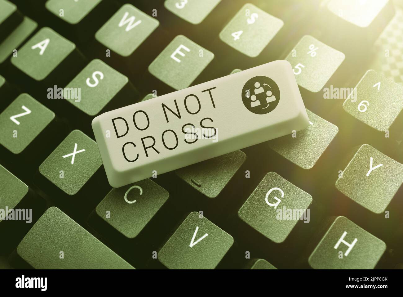 Sign displaying Do Not Cross, Conceptual photo Crossing is forbidden ...