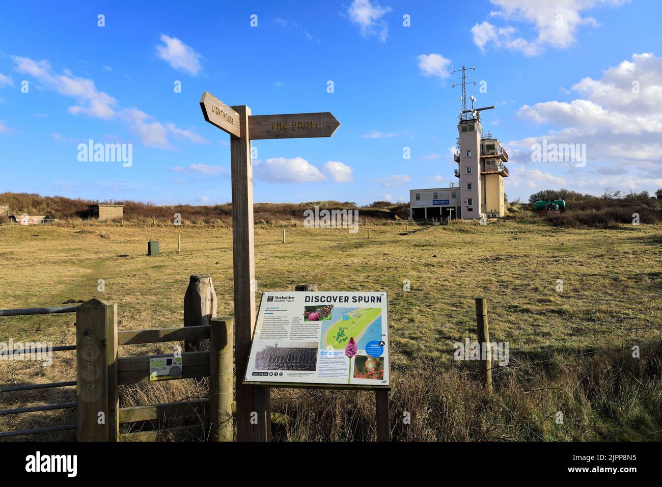 View over the WW2 gun battery on Spurn Head, East Riding of Yorkshire ...