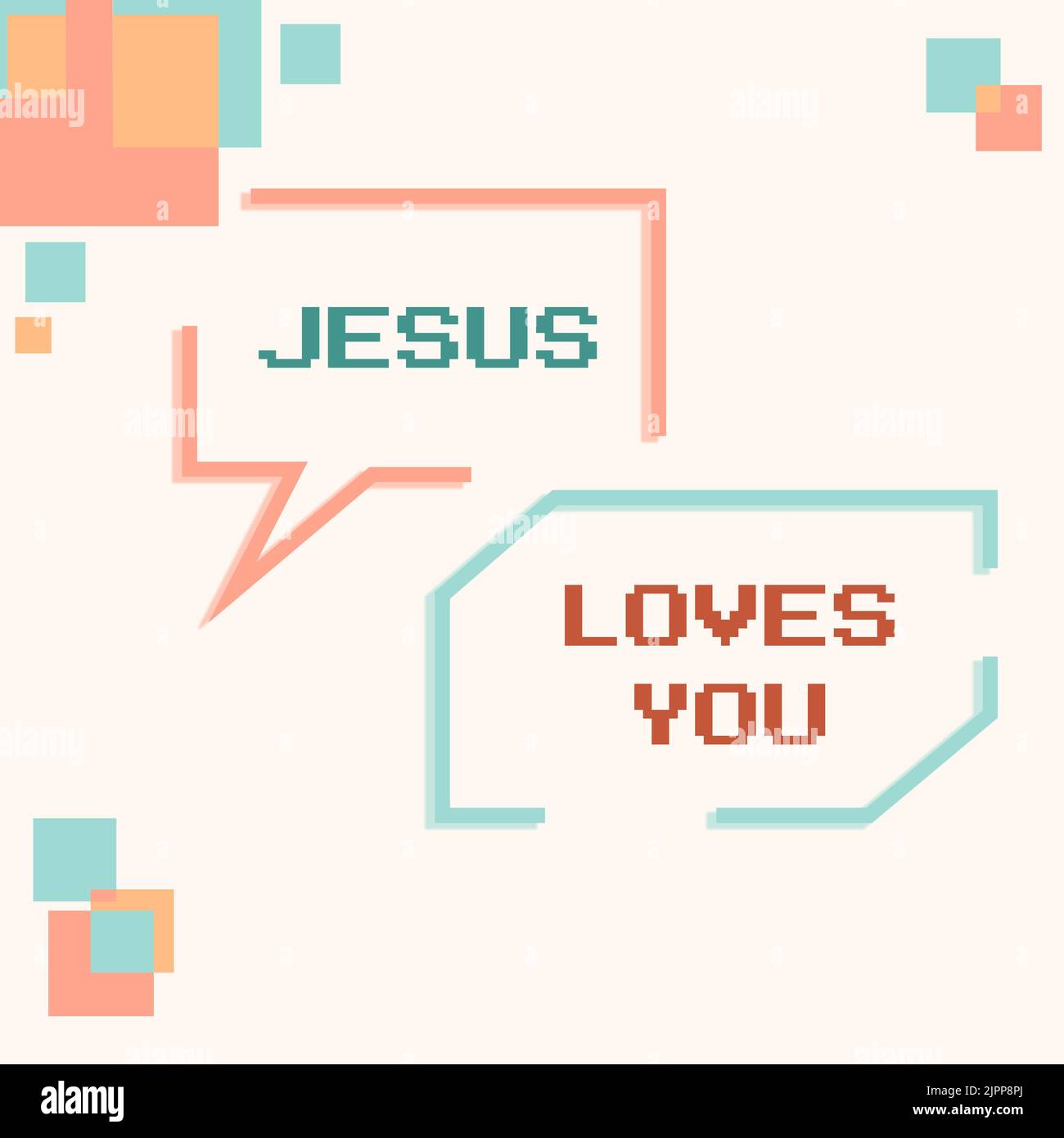 Writing displaying text Jesus Loves You, Word for Believe in the Lord ...