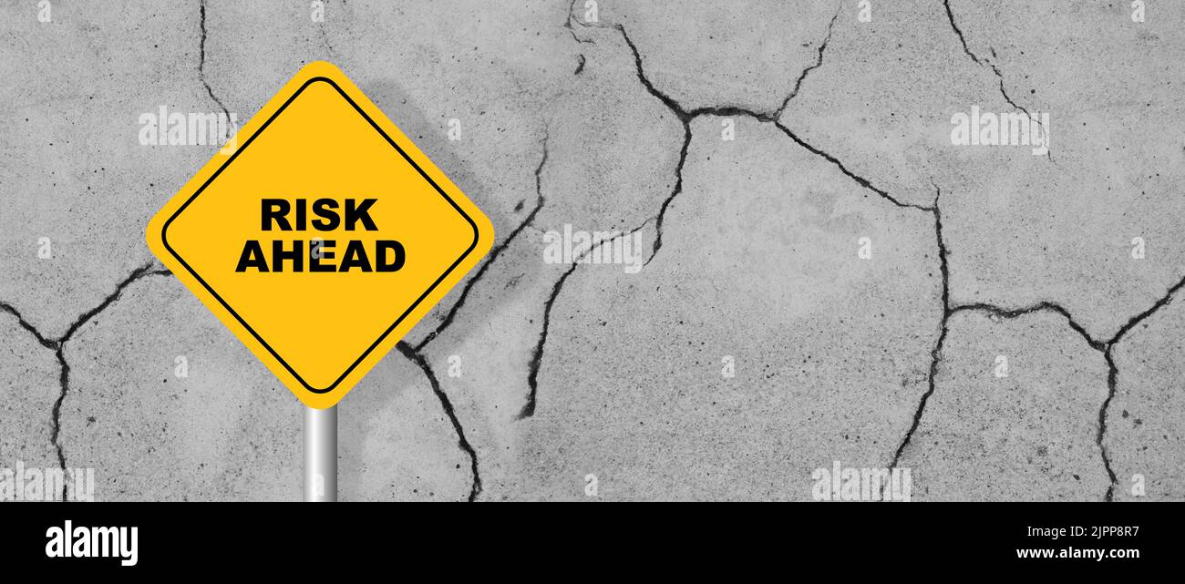 risk ahead sign on white background Stock Photo - Alamy
