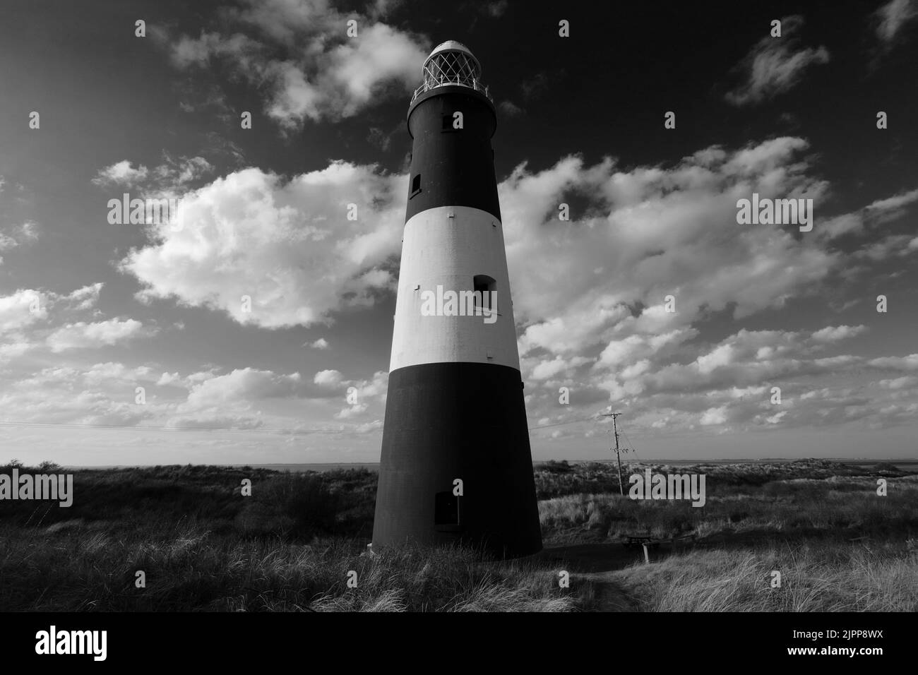 Spurn point lighthouses spurn head Black and White Stock Photos ...