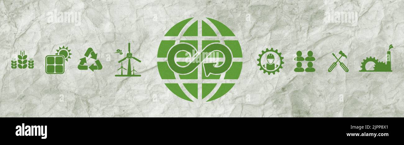 circular economy icons on white background Stock Photo - Alamy