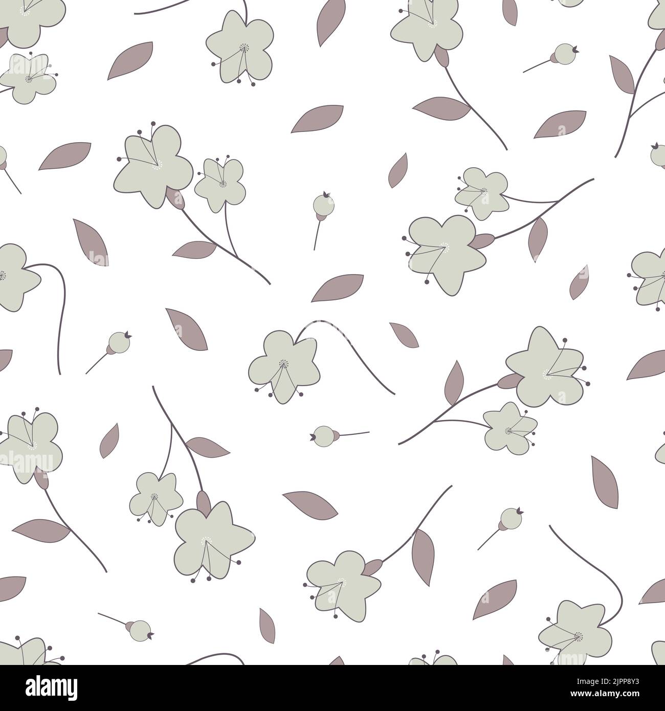 Ornamental stylish floral seamless pattern design. Elegant ditsy repeat ...