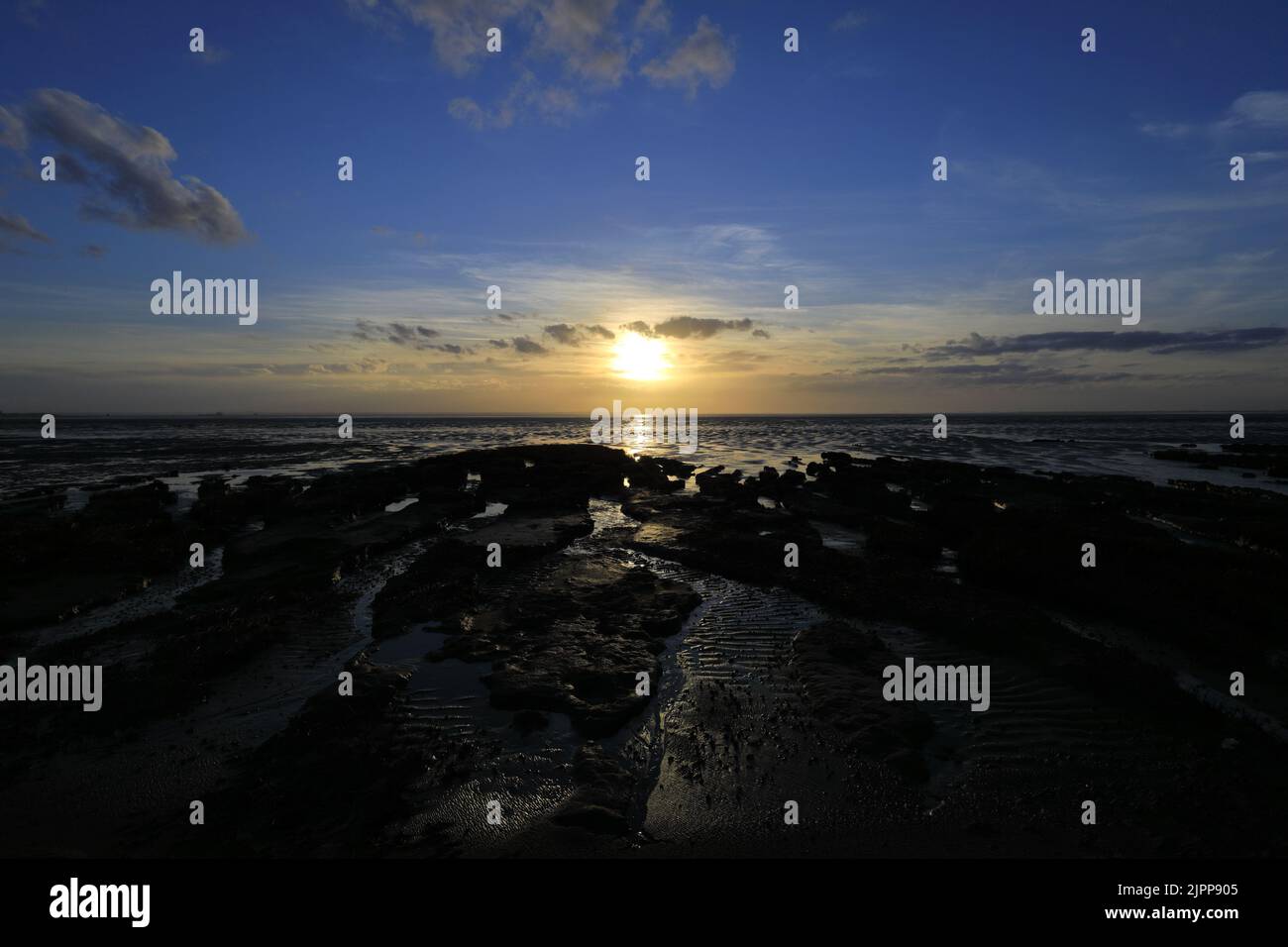 View over the Humber Estuary from Spurn Head, East Riding of Yorkshire ...
