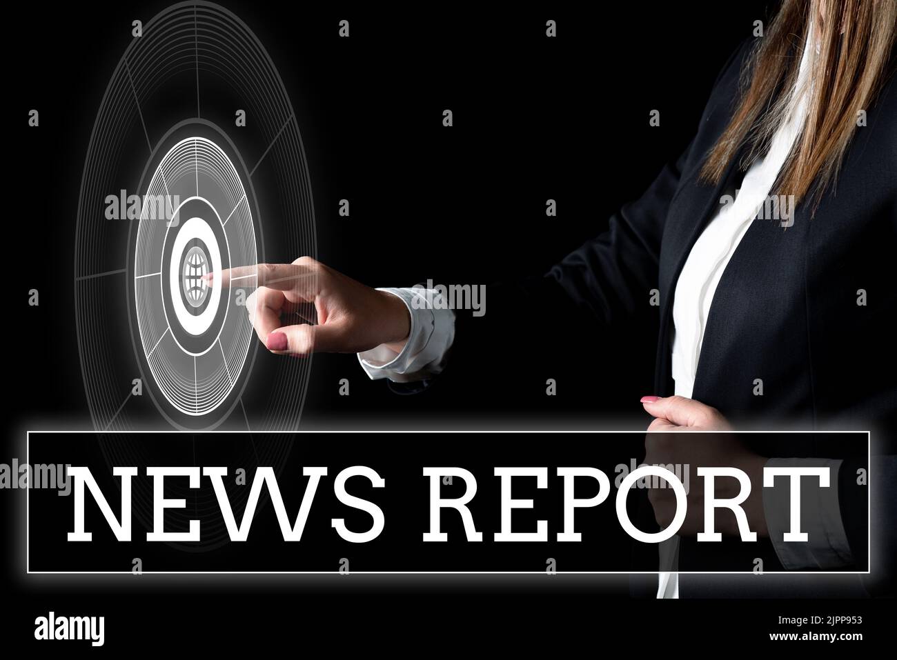 Sign displaying News Report, Business concept spoken or written account ...