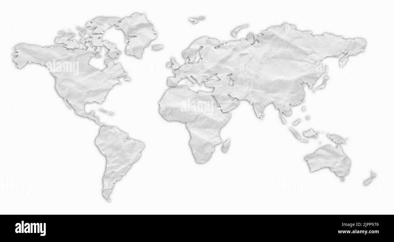 World map on white background Stock Photo - Alamy