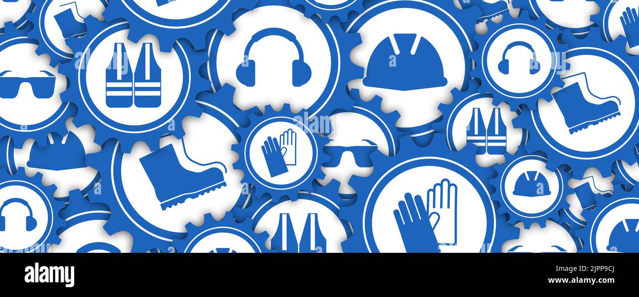 work safety sign on wall background Stock Photo - Alamy