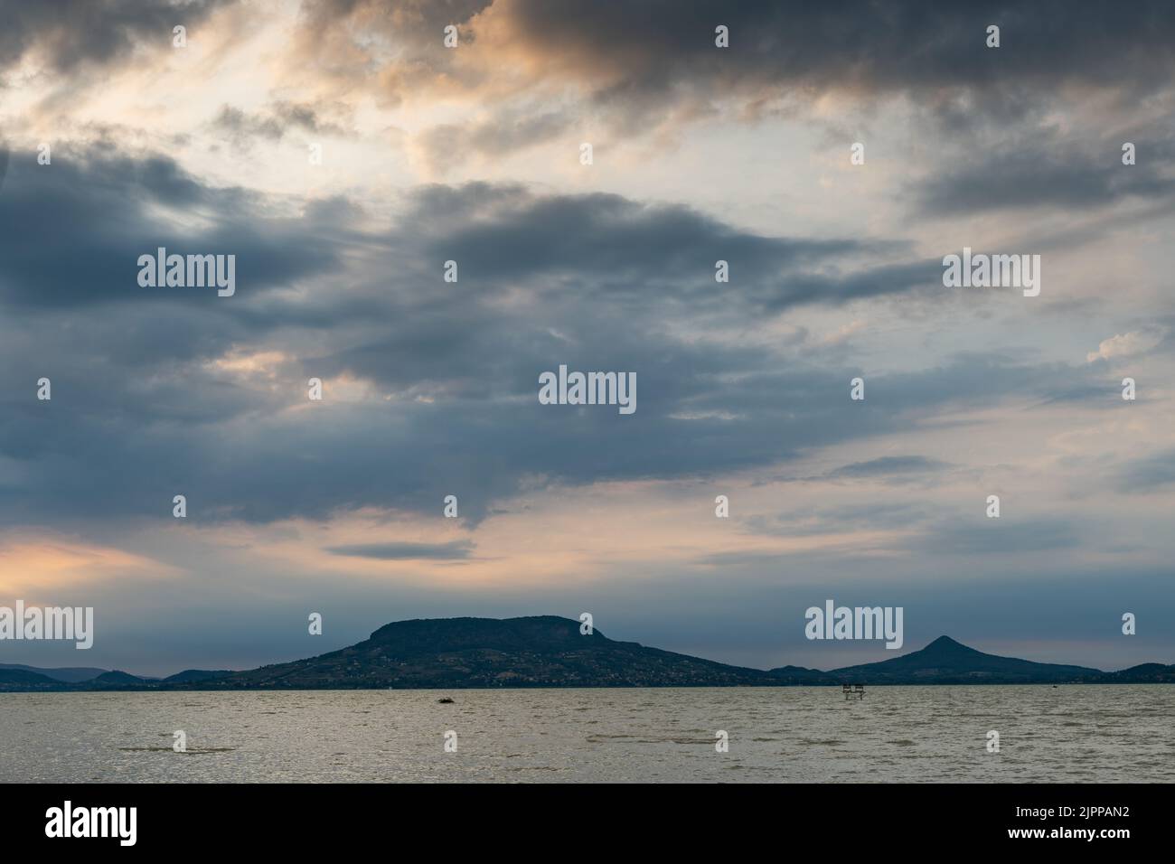 beautiful panorama with lake Balaton and Badacsony Stock Photo - Alamy
