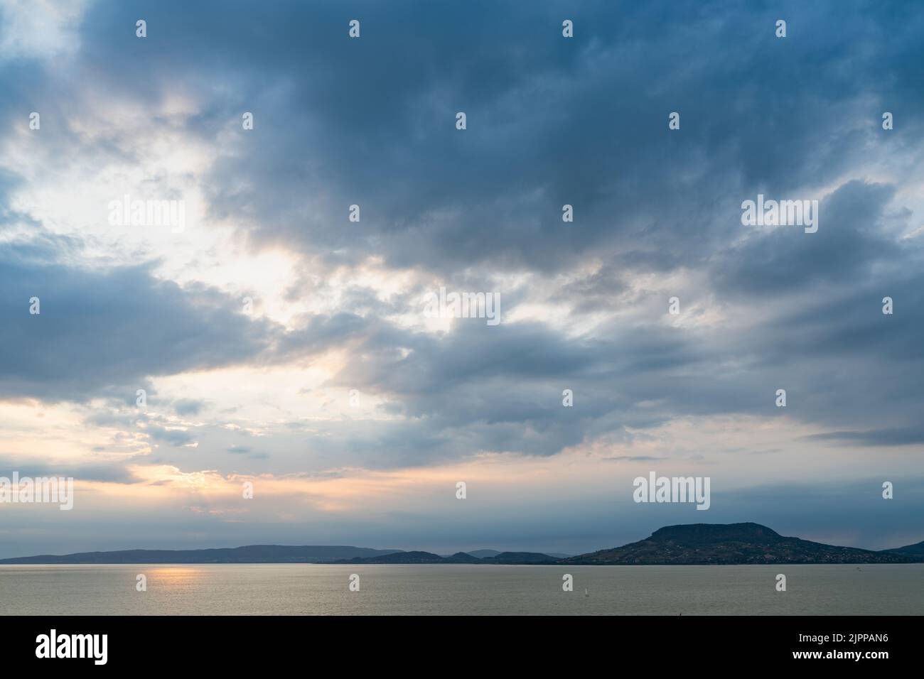 beautiful panorama with lake Balaton and Badacsony Stock Photo - Alamy