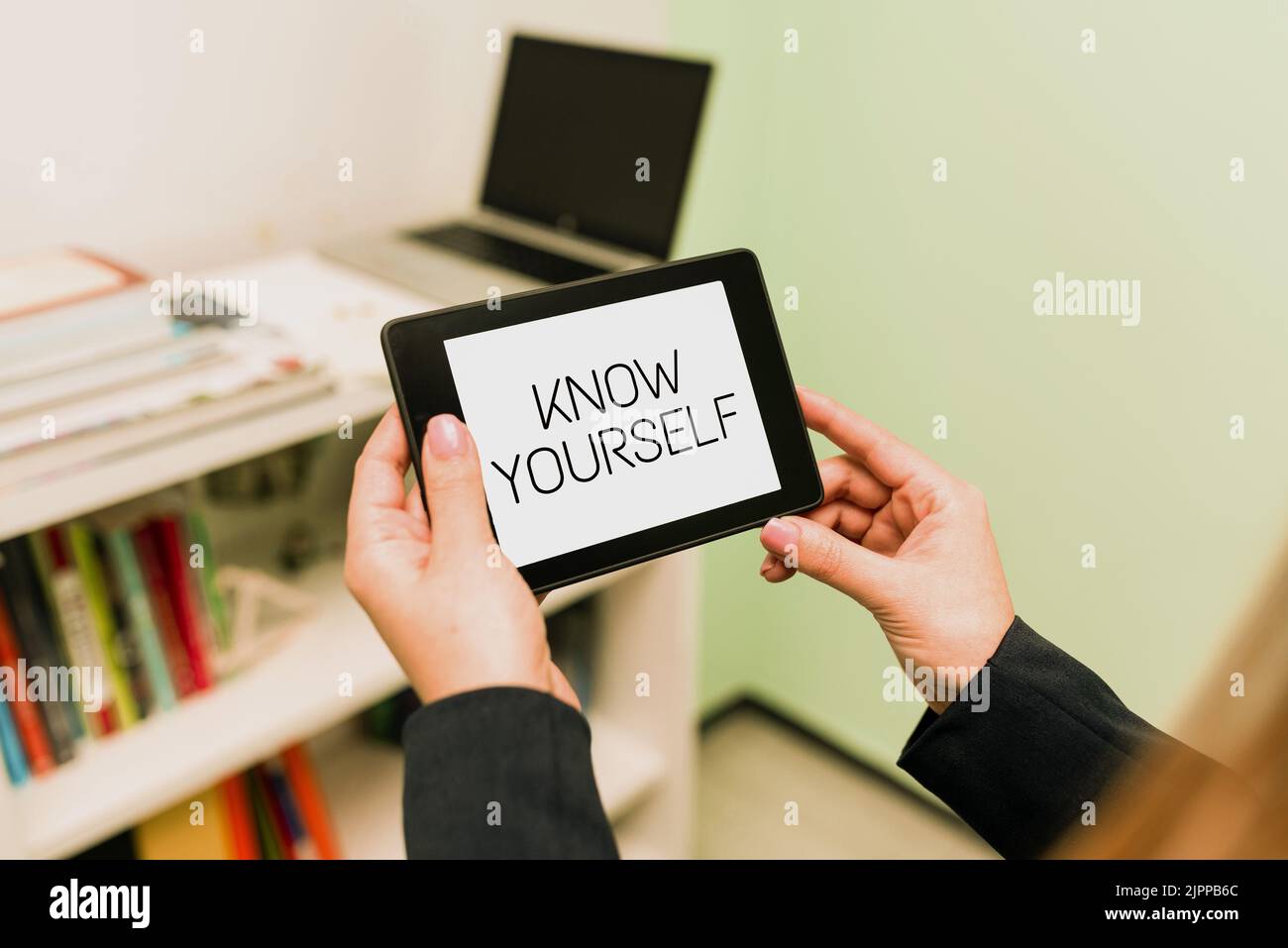 Hand writing sign Know Yourself, Business approach Find You ...