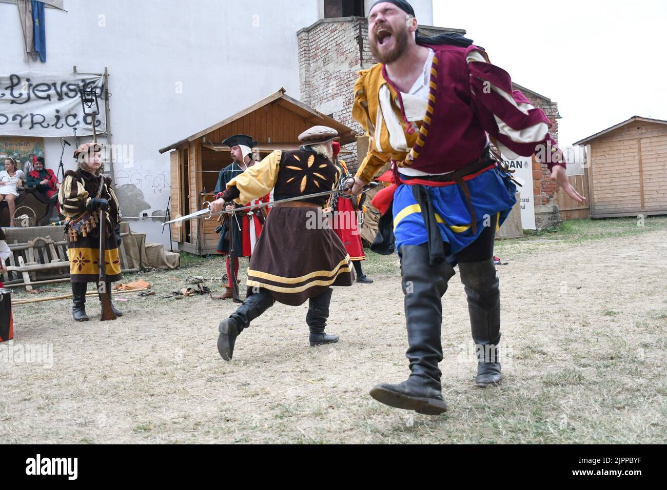 Koprivnica, Croatia. 19th Aug 2022. People dressed in medieval costumes ...