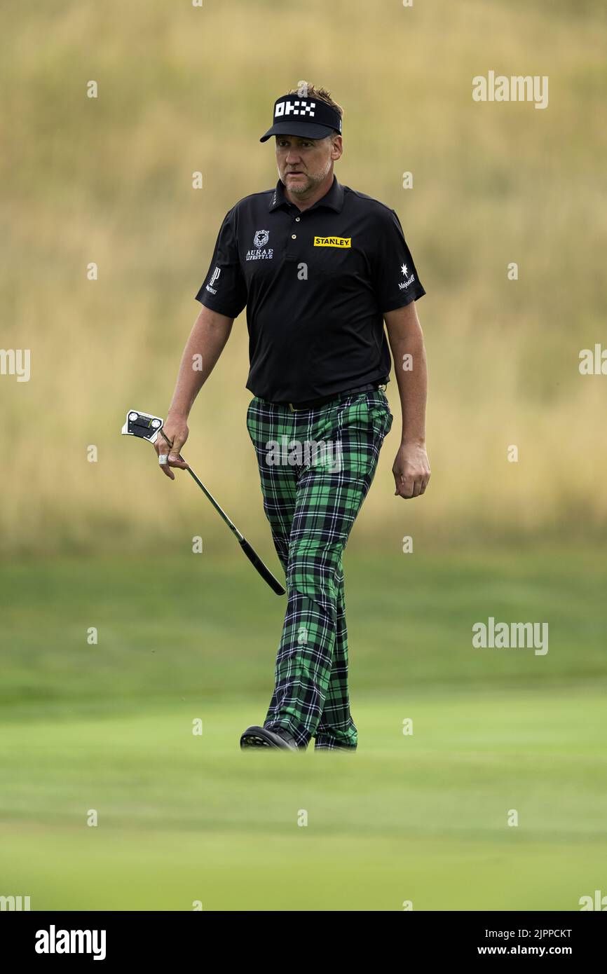 Ian Poulter of Britain competes during the D+D Real Czech Masters golf ...