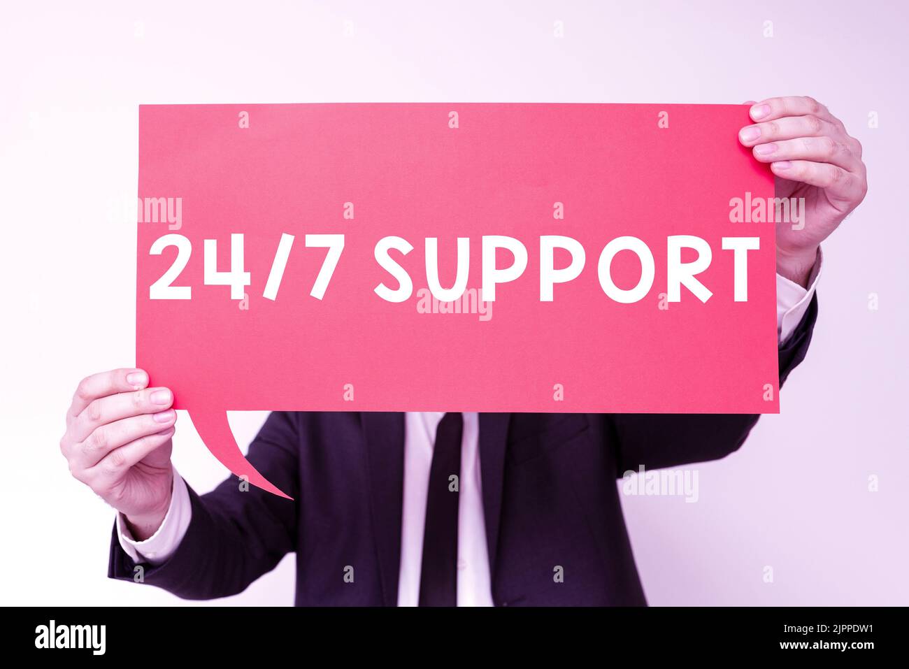 Sign displaying 24 7 Support, Word Written on Giving assistance to ...