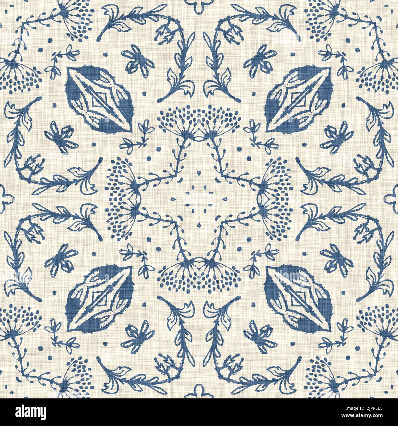 French blue floral french printed fabric pattern for shabby chic home ...