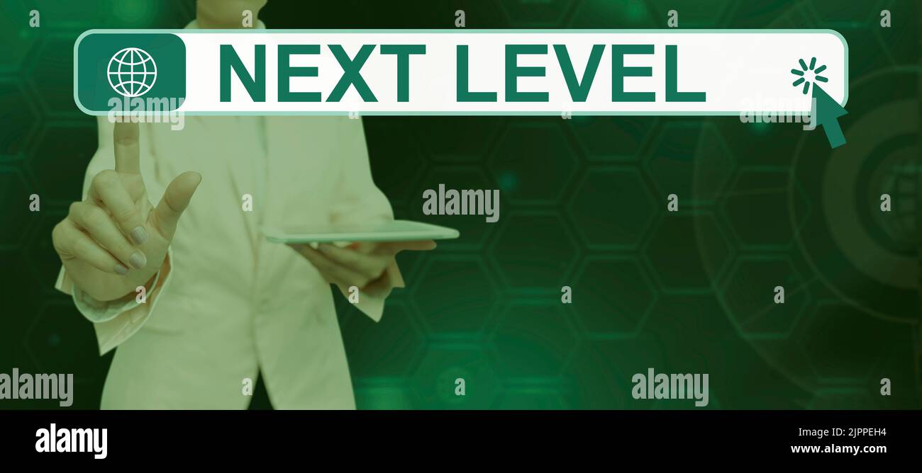 Writing Displaying Text Next Level Internet Concept Having More Than