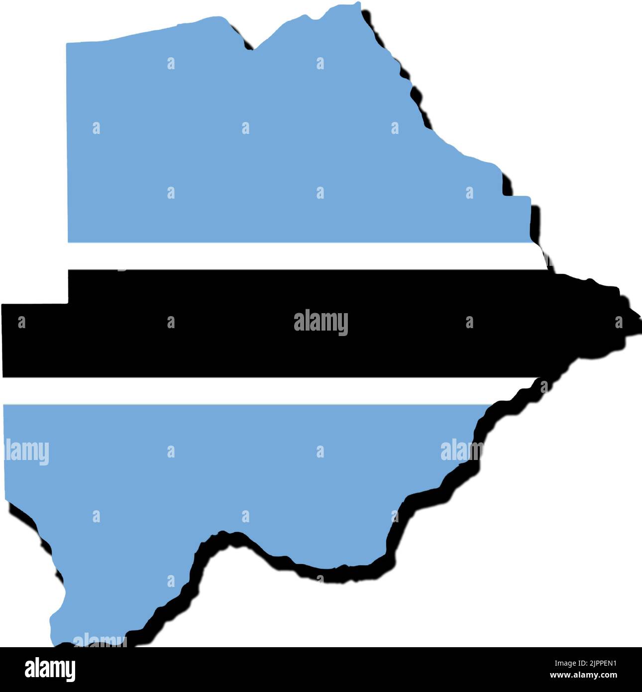 Silhouette of the map of botswana with its flag Stock Photo - Alamy