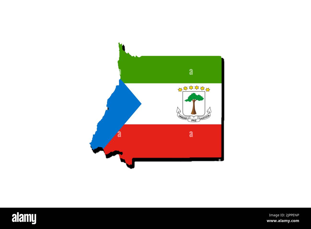 Silhouette of the map of Equatorial Guinea with its flag Stock Photo ...