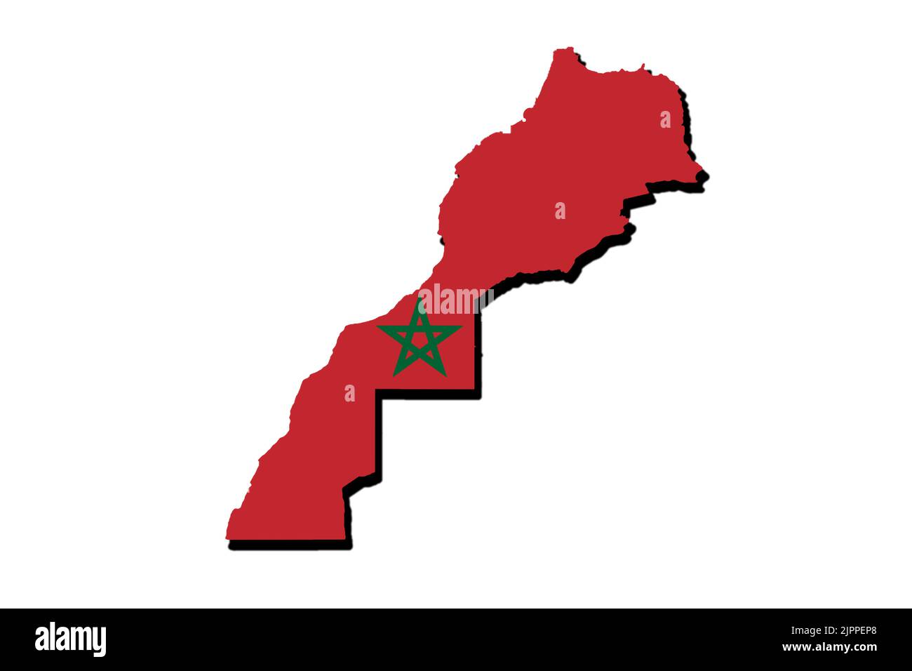 Silhouette of the map of Morocco with its flag Stock Photo - Alamy