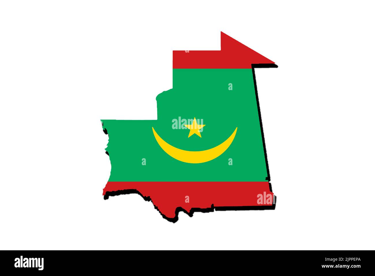 Silhouette of the map of Mauritania with its flag Stock Photo - Alamy