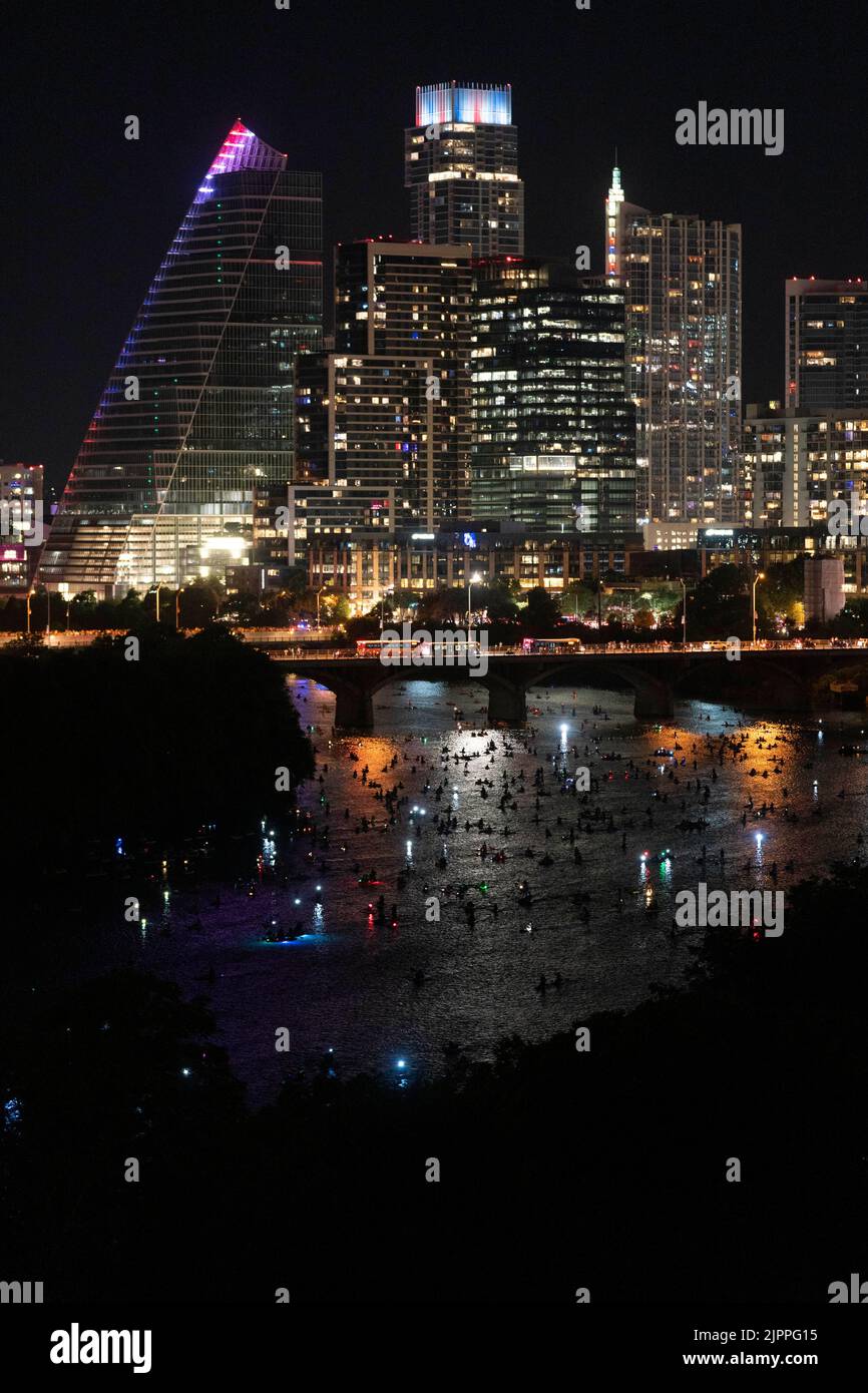 Boaters dot the surface of Lady Bird Lake for the traditional Fourth of ...
