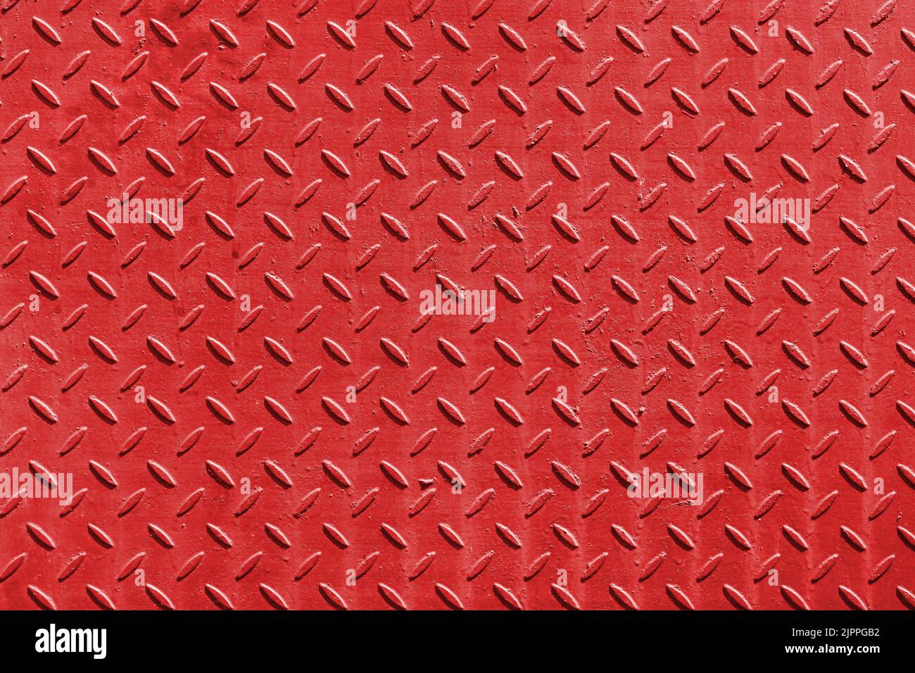Red metal surface with diamond plate texture. The diamond steel metal ...