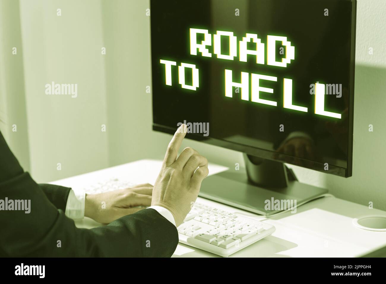 Text sign showing Road To Hell, Concept meaning Extremely dangerous ...