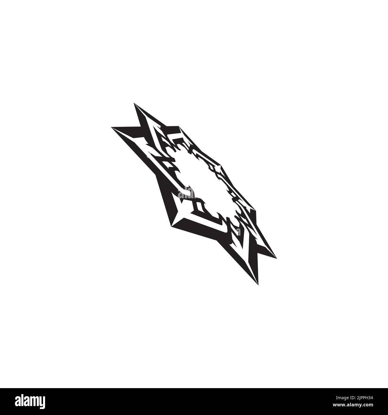 A brand or company logo of a crooked octagon star on white background ...