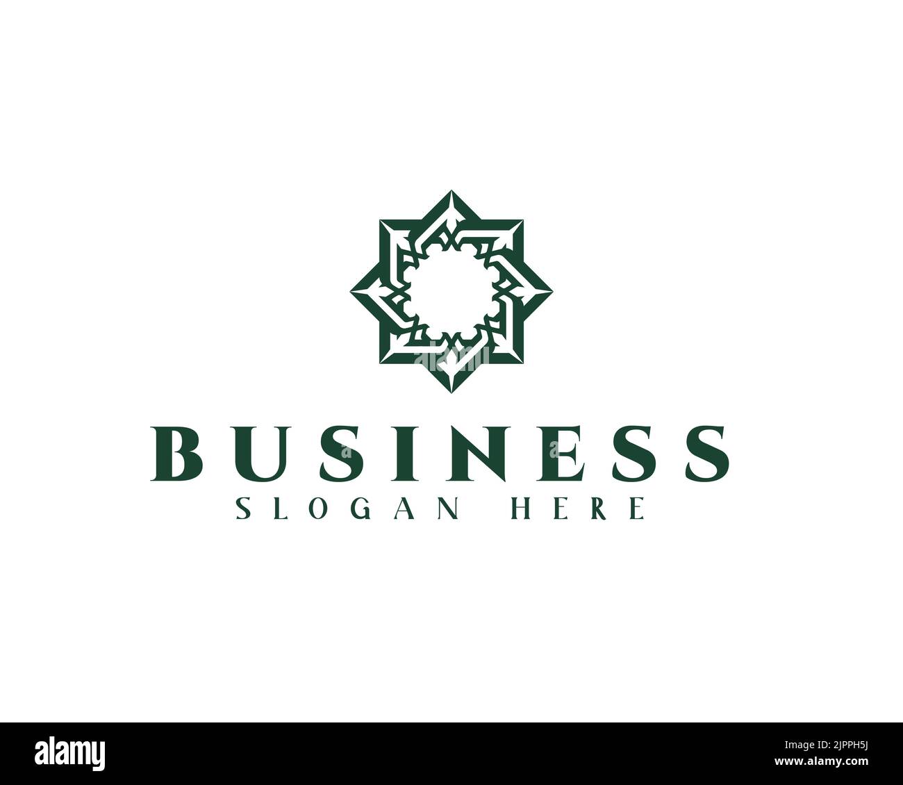 A brand or company logo of an octagon star on white background Stock ...