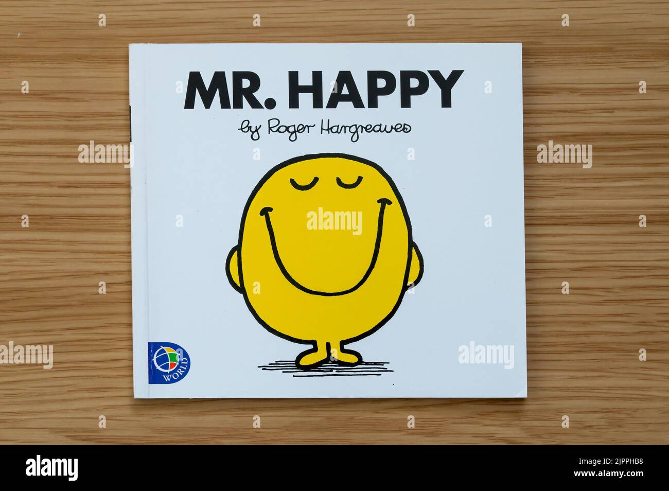 CHESTER, UNITED KINGDOM - JULY 31ST 2022: Mr Happy, front cover of Mr Men series of books Stock ...