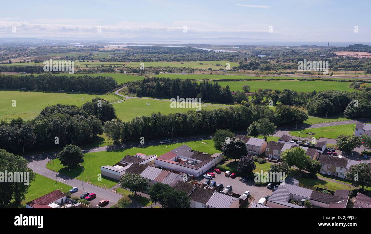 Aerial drone view over North Ayrshire from Kilwinning Stock Photo - Alamy