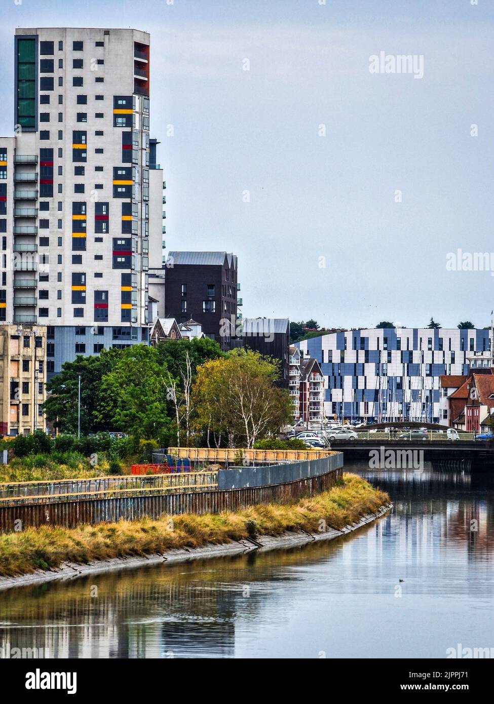 A vertical shot of the University of Suffolk and Cranfield Mill ...