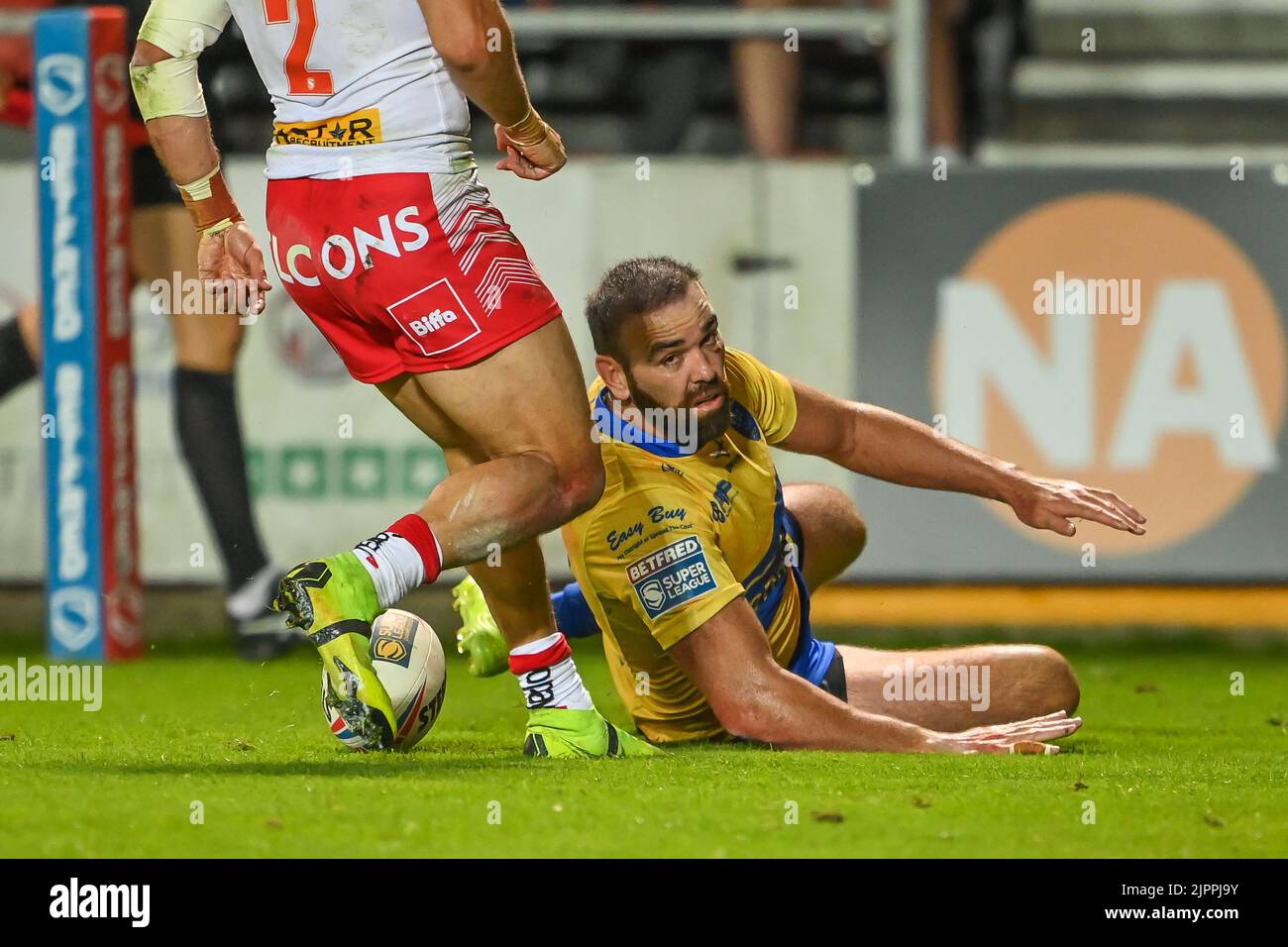 Kane Linnett #12 of Hull KR goes over for a try in, on 8/19/2022 ...