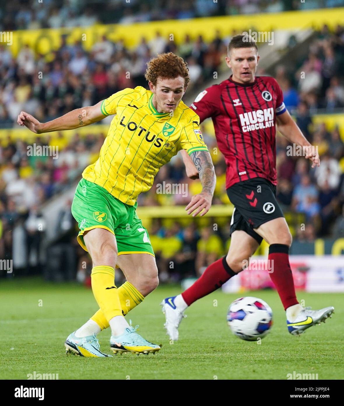 Norwich City's Josh Sargent scores their side's first goal of the game ...