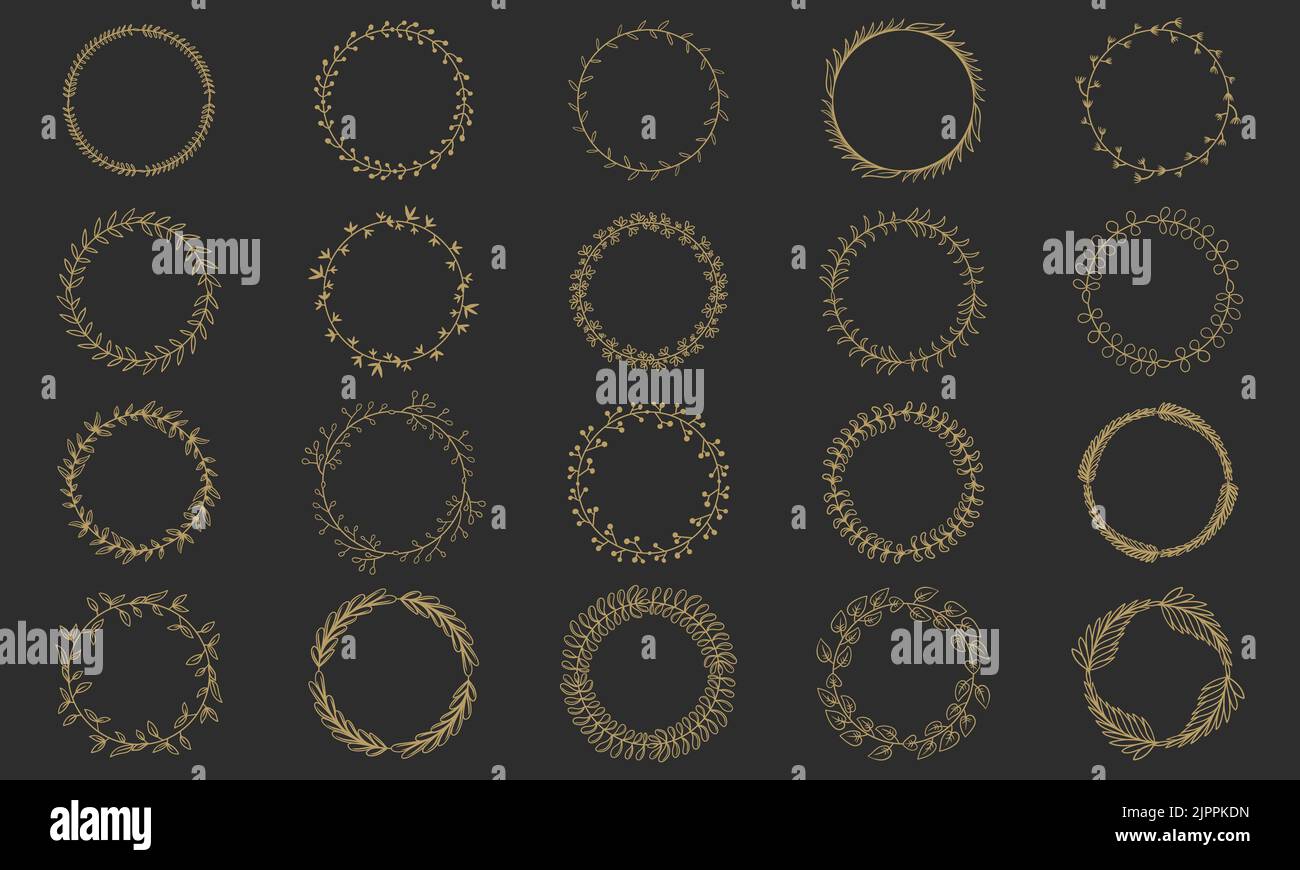 Vintage frame elements decoration circle collection vector illustration ...