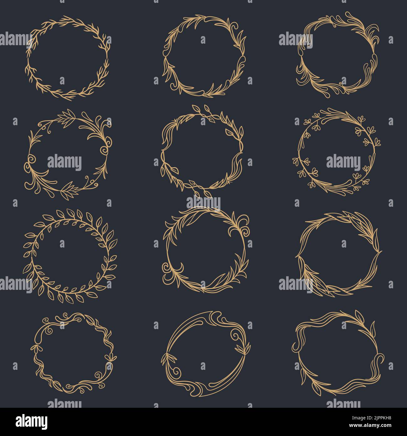 Vintage frame elements decoration circle set vector illustration Stock Vector Image & Art - Alamy