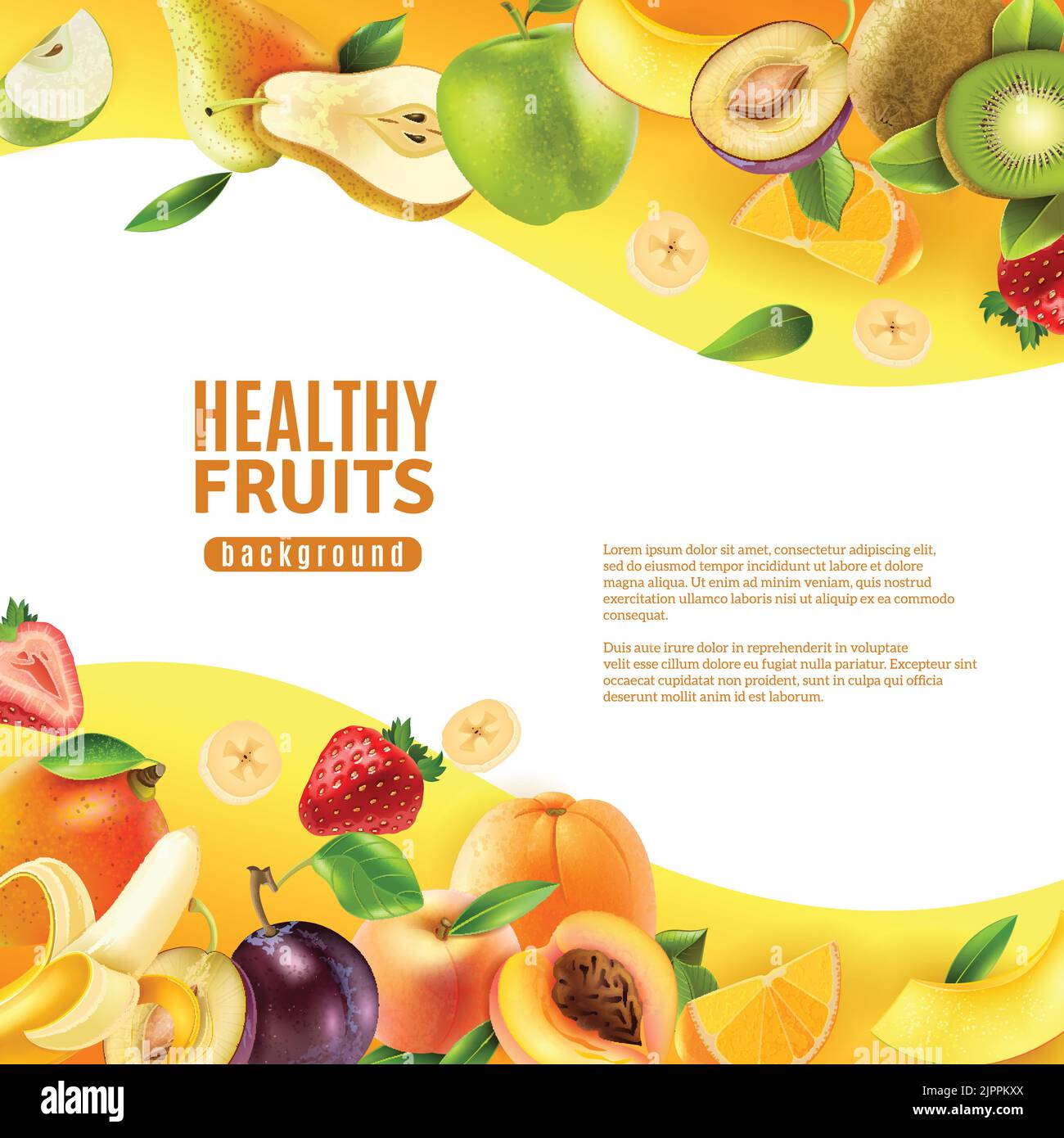 Healthy fresh natural organic fruits diet colorful background banner ...